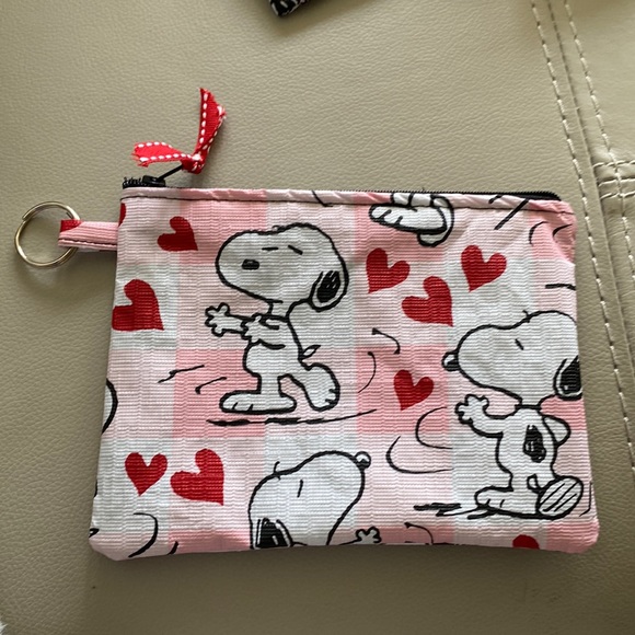 Hand Crafted | Bags | Snoopy Coin Purse With Keyring | Poshmark